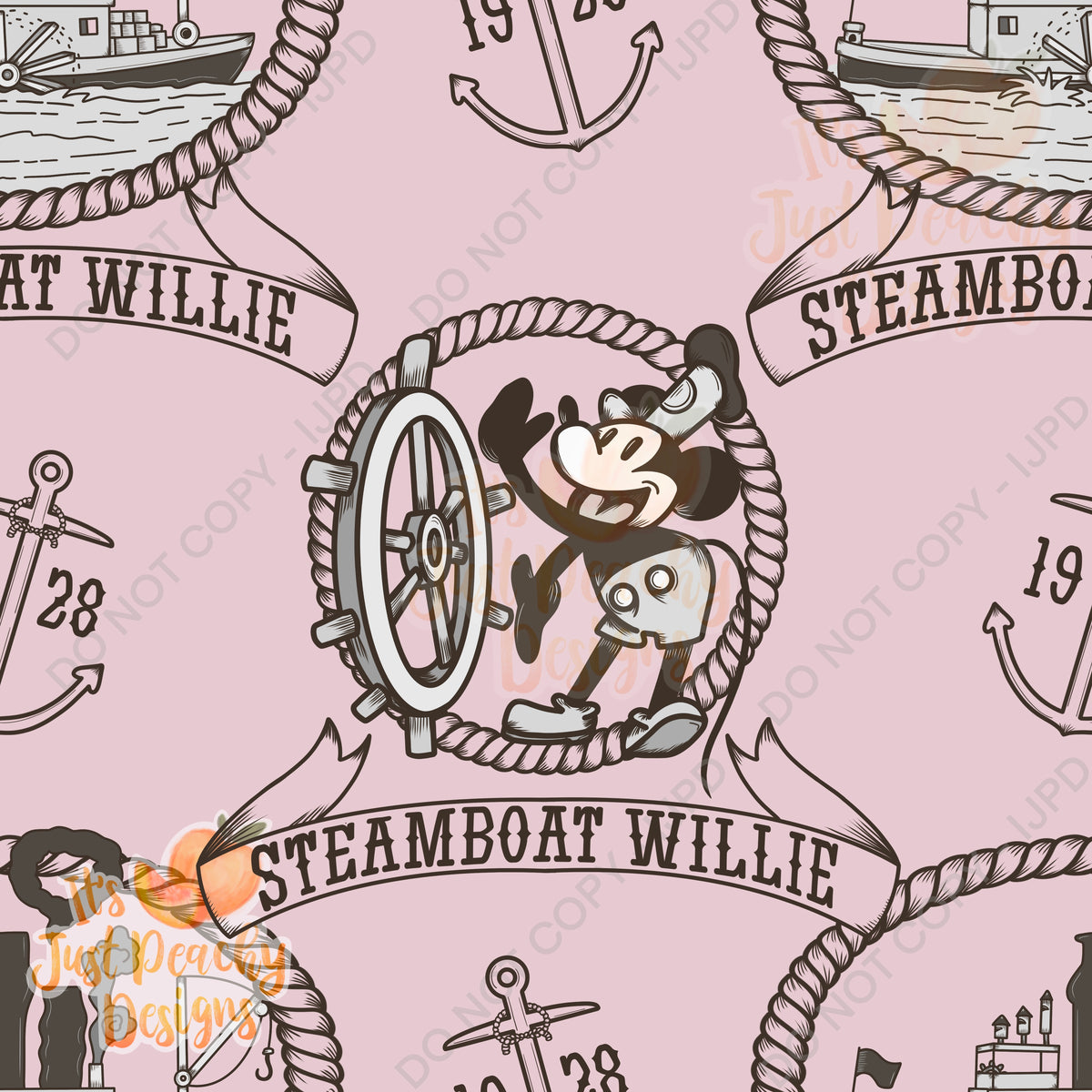 Vintage Steamboat Willie- Multiple Colors – It’s Just Peachy Designs