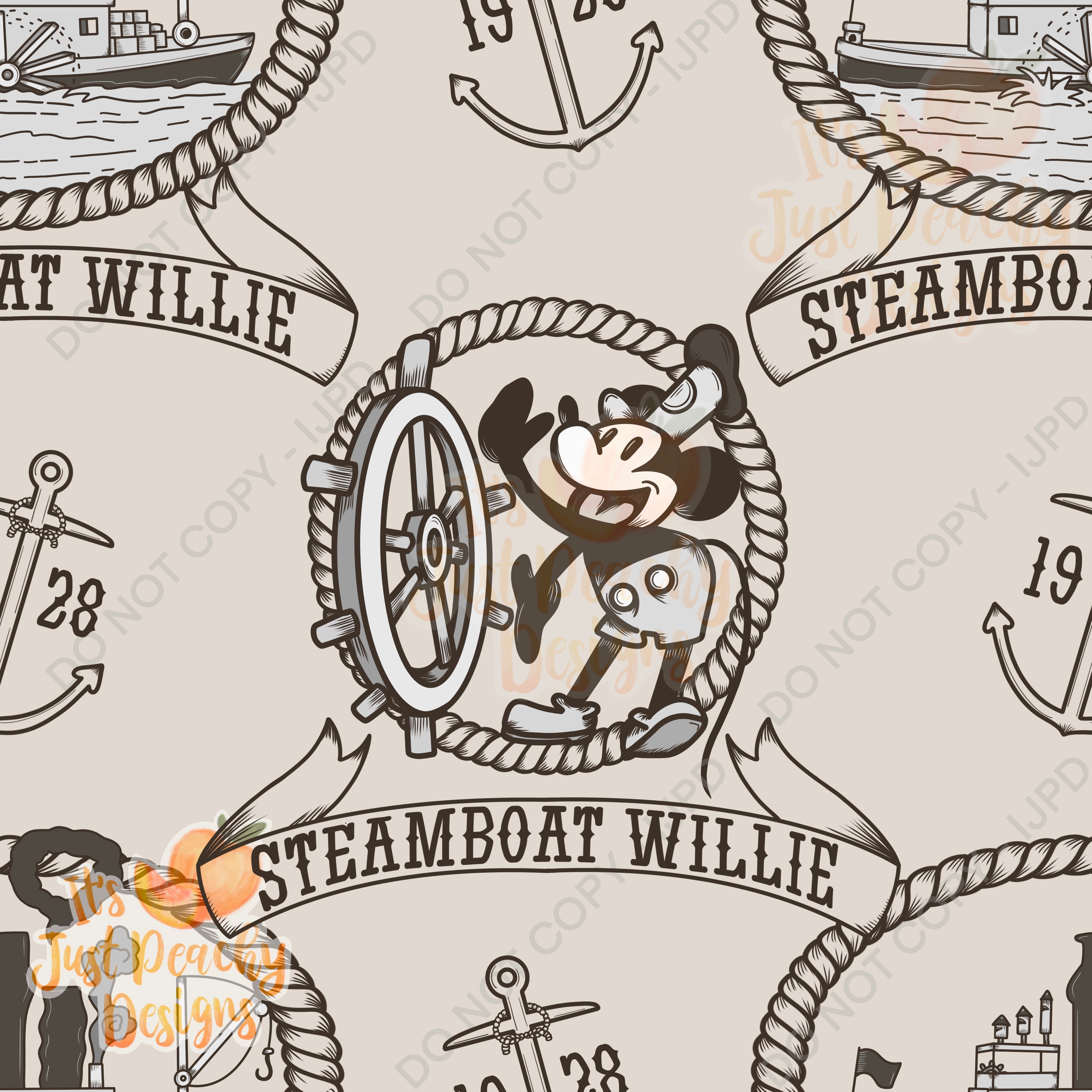 Vintage Steamboat Willie- Multiple Colors – It’s Just Peachy Designs